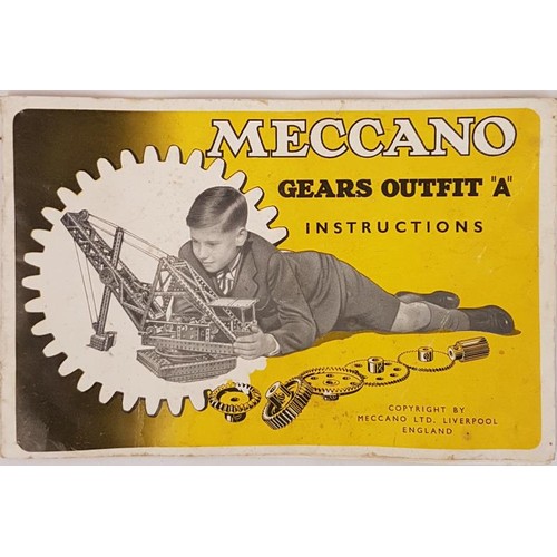 Meccano Gears Outfit "A" with Instruction Book. Wired into Original Box