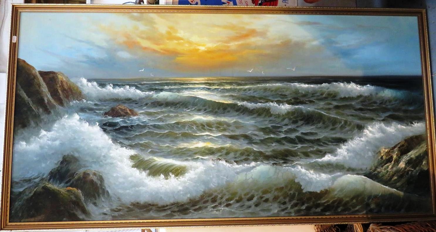 LARGE OIL ON CANVAS FROM RENOWNED ARTIST STEVENS