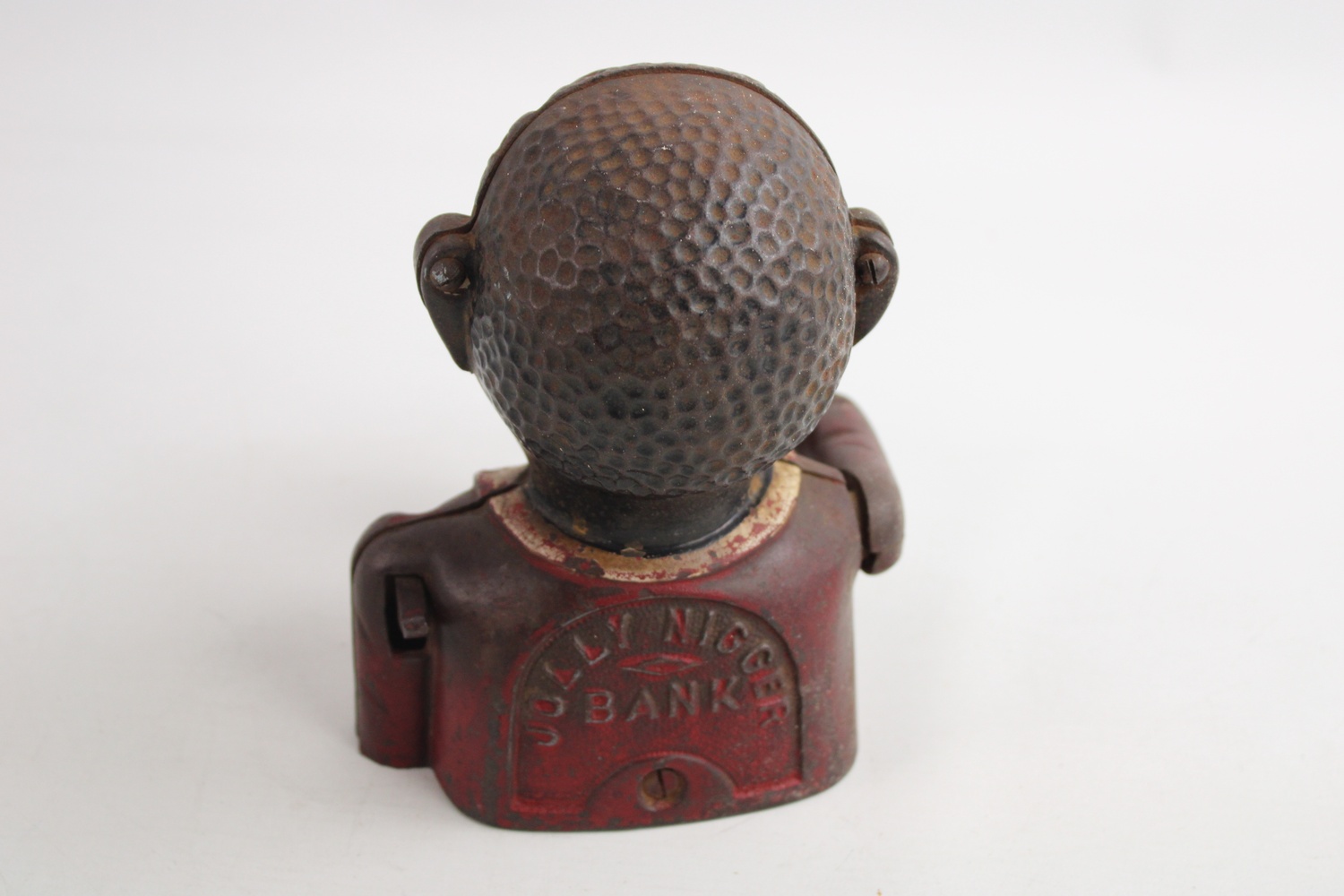 Vintage Cast Iron Jolly Man Money Box WORKING - (1688g)