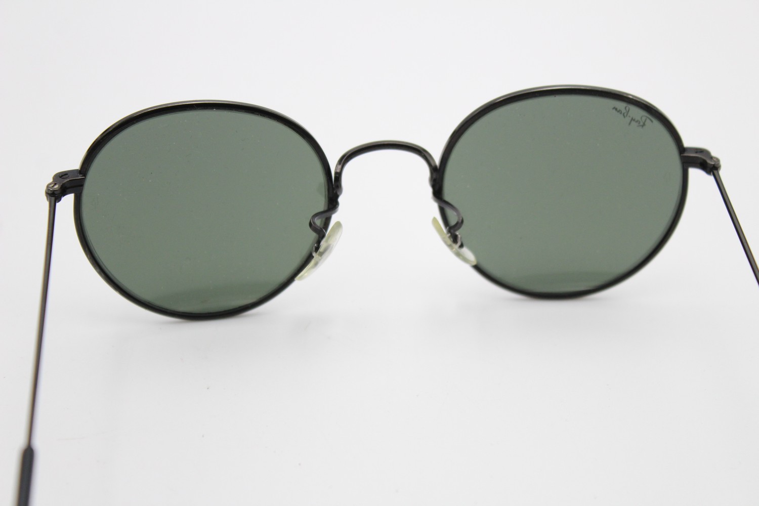 Classic Vintage B&L Ray-Ban Round Black Metal Sunglasses