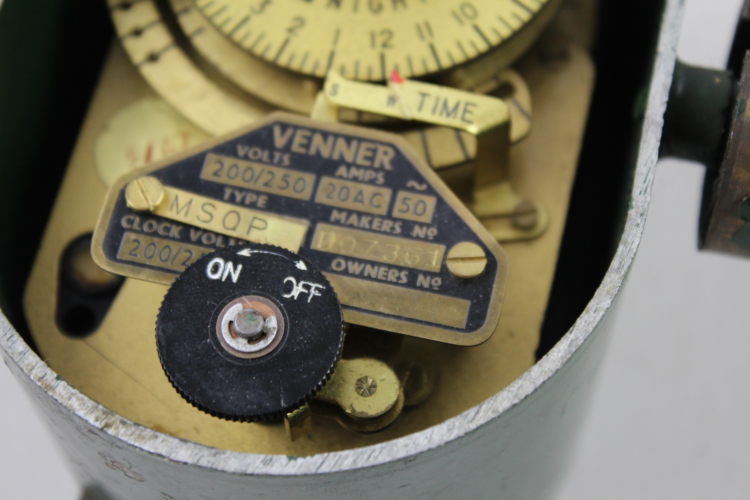 Vintage VENNER Time Switch London Industrial Clock Switch Power Timer