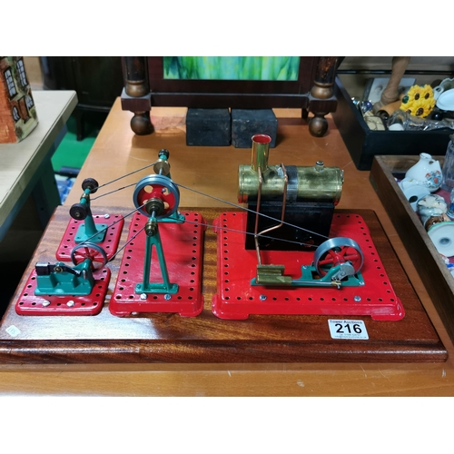 Complete Mamod steam engine with workshop models set on a m... | Barnebys