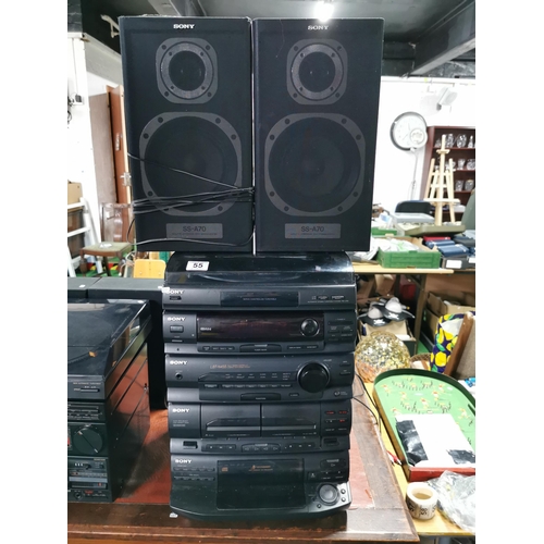 Sony HCD-M455 Hi-Fi system with matching Sony SS-A70 speaker... | Barnebys