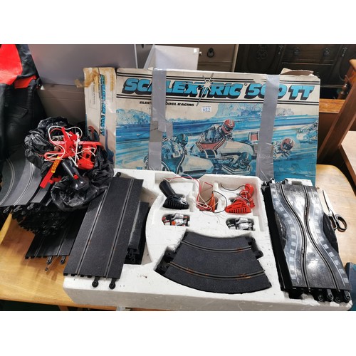 Boxed Scalextric 500 TT bike side car set, along with a quan... | Barnebys
