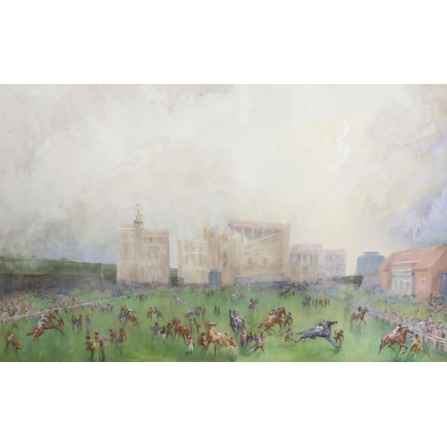 John Beer (1883-1915), watercolour, Newmarket, signed, 35 x ... | Barnebys