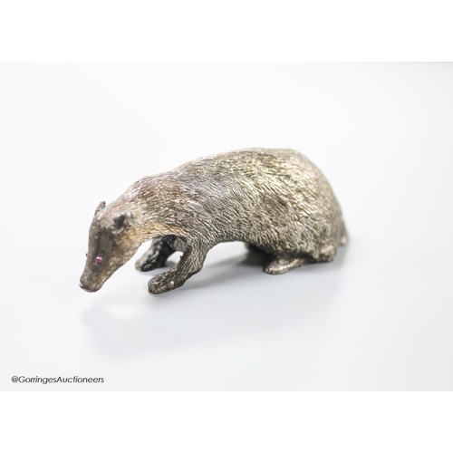 A modern free standing miniature model of a badger, with cab... | Barnebys