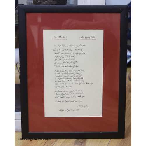 Carol Webster, A handwritten poem The Actor Dies for Harold ... | Barnebys