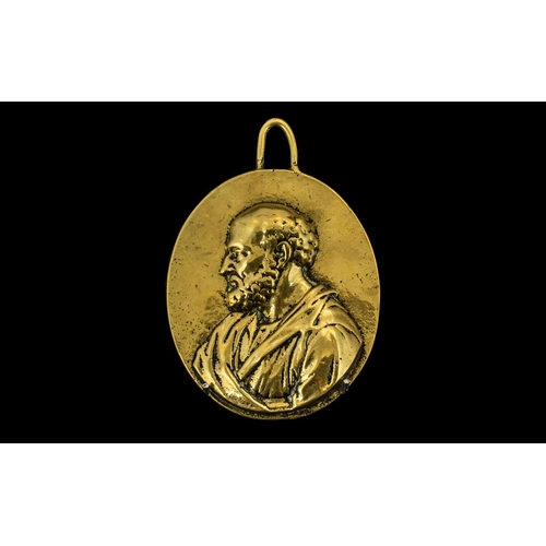 17th/18th Century Cast Bronze Oval Shaped Portrait Bust of a... | Barnebys