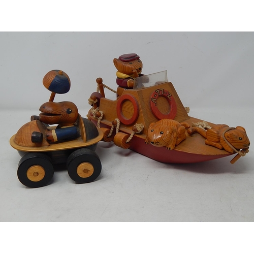 DANNY MORRELL: Toysmith: Handmade Wooden Toys: Boat 12", Car... | Barnebys