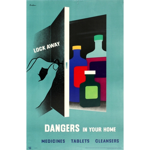 Midcentury Modern Poster Lock Away Dangers in Your Home ROSPA. Original ...