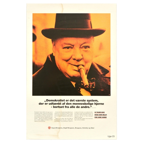 Propaganda Poster Winston Churchill Democracy Prime Minister. Original ...