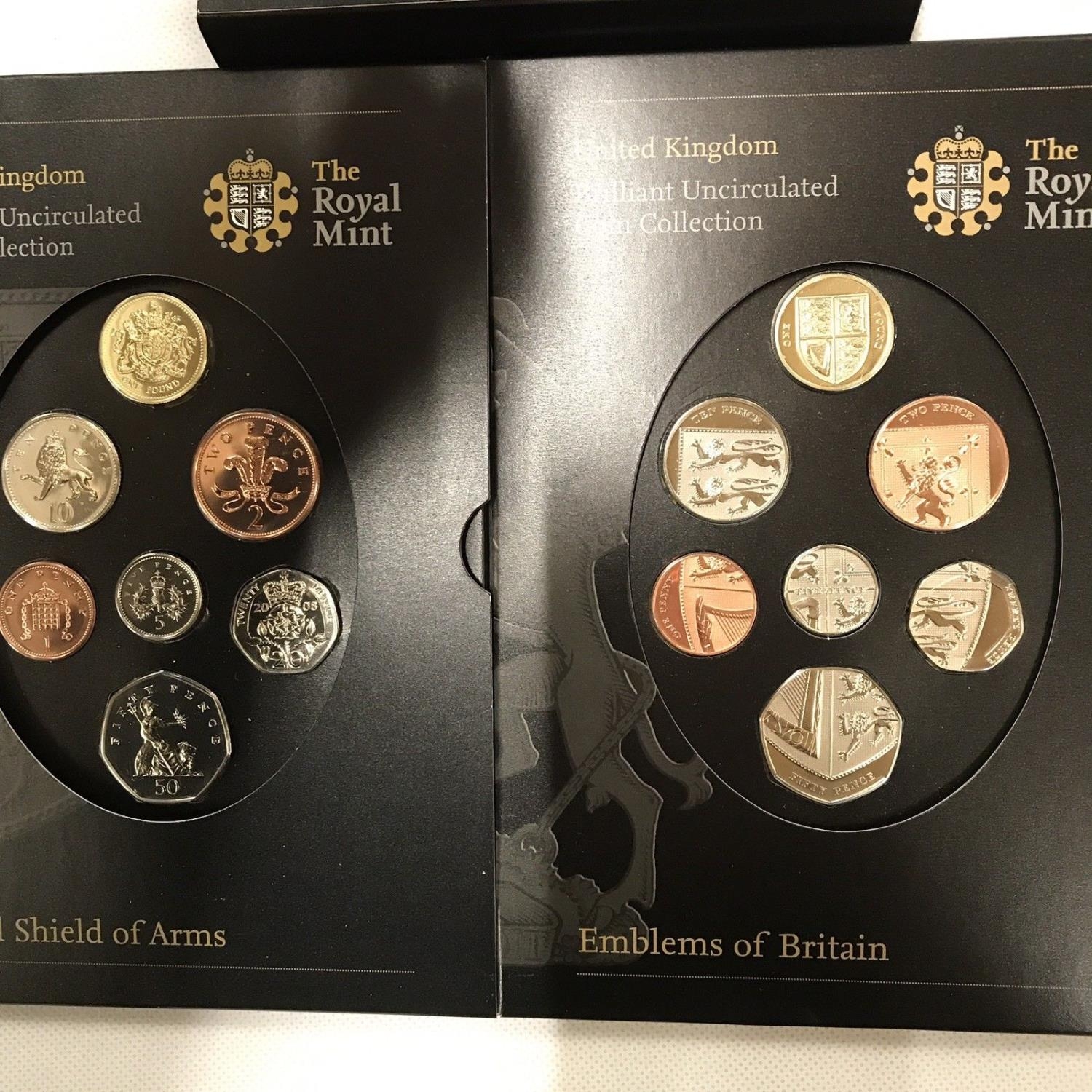 2008 Brilliant Uncirculated United Kingdom Coin Collection Emblems Of ...