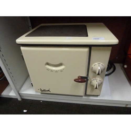 A vintage cream enamelled baby Belling electric table top cooker