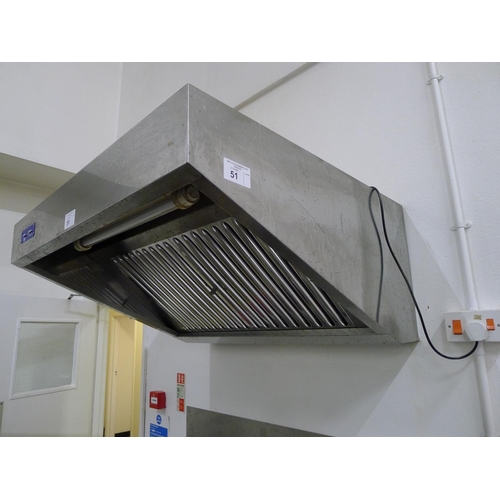 1 wall mounted stainless steel extractor hood approx 100cm wide x 89cm ...