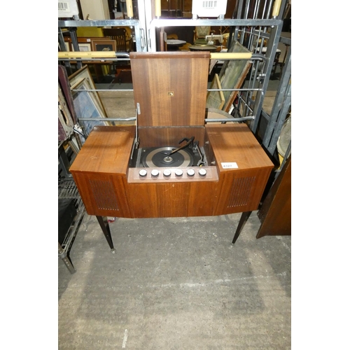 A vintage Garrard record player (16, 33, 45 and 78 rpm) in a HMV ...