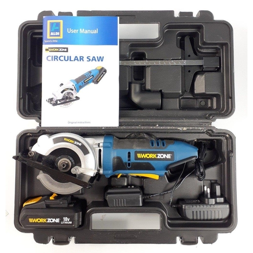 Two boxed and unused WORKZONE tools 18v MINI CIRCULAR SAW and a 300w ...