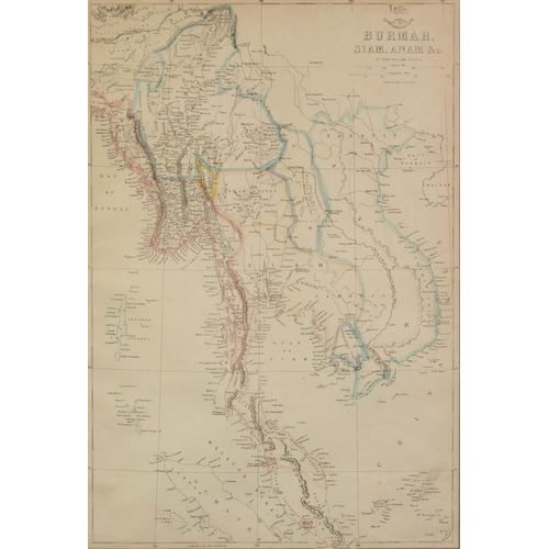 NINETEENTH CENTURY HAND COLOURED MAP OF BURMAH, SIAM, ANAN &... | Barnebys