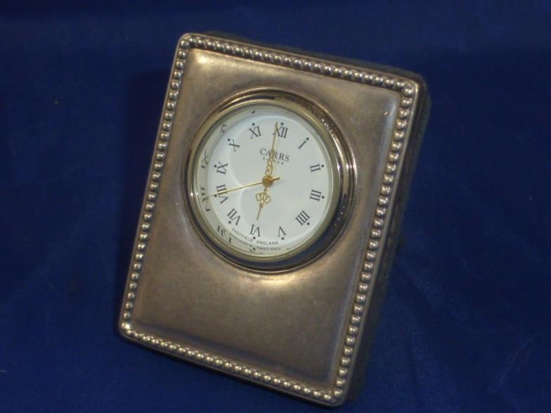 Hallmarked Sheffield Silver Miniature Clock