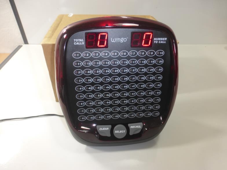 Wingo Electronic Bingo Machine complete with Original Box and Charger
