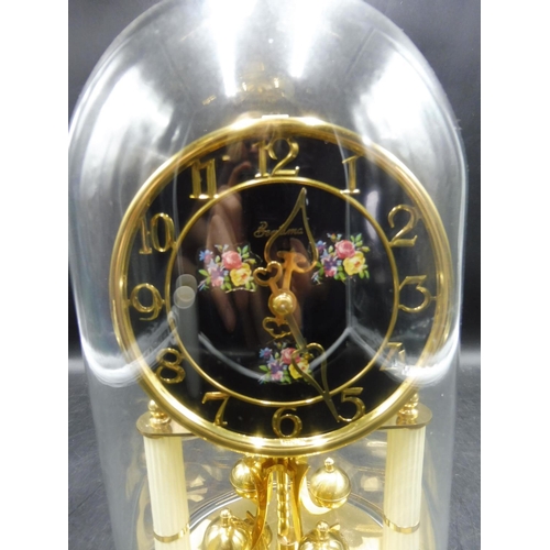A Vintage German Bentima Kern 400 Day Glass Domed Anniversary Clock