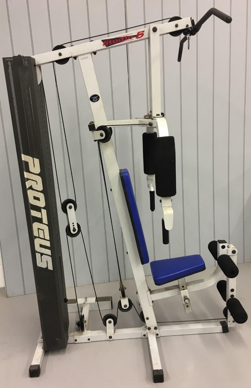 A Proteus Studio 5 Multi-Gym. Dimensions(cm) H204 W118 D140