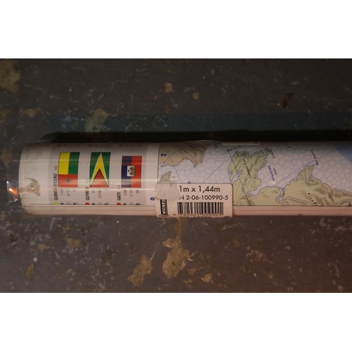 Large Michelin map of the world including flags, 1m x 1.44m.... | Barnebys