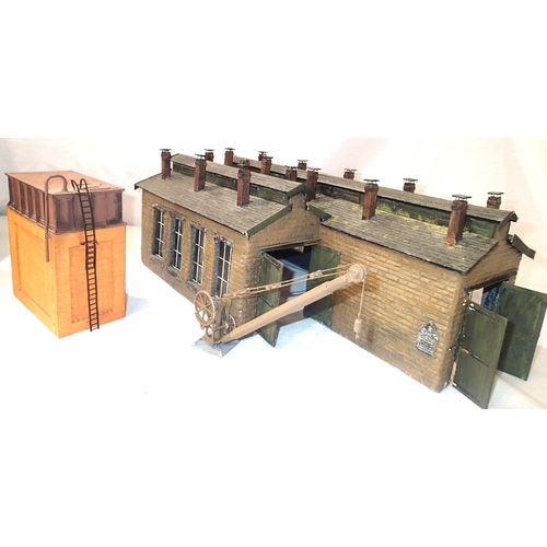 O gauge engine shed, wood, kit built and resin water tower a... | Barnebys