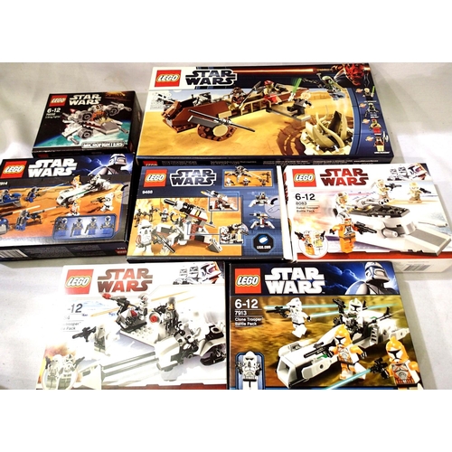 Seven Lego Star Wars kits, all built and disassembled, appears complete ...
