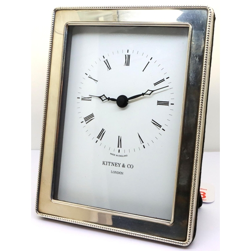 Kitney & Co London silver mantel clock, working at lotting, ... | Barnebys