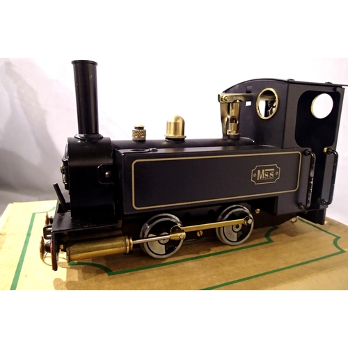 MSS Live Steam 0.4.0 tank engine in black/gold lining, unuse... | Barnebys