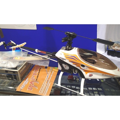 Thunder Tiger Raptor 30 class radio control helicopter, appe... | Barnebys