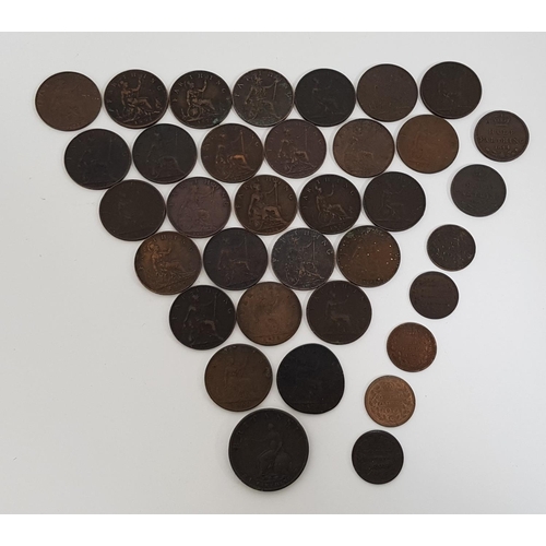 SELECTION OF FARTHINGS including 1799 1 farthing, 1875 fart... | Barnebys