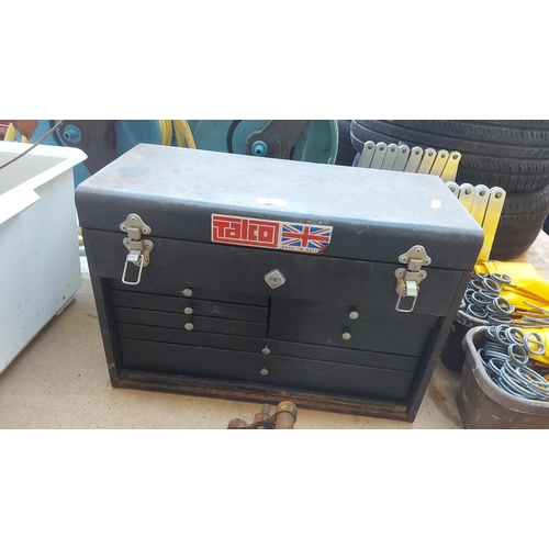 A black Talco tool top box with seven lower drawers and top ... | Barnebys