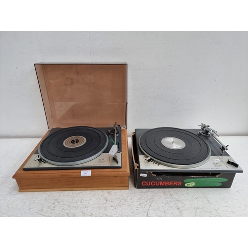 Two Goldring Lenco GL75 stereo transcription turntables, one with ...