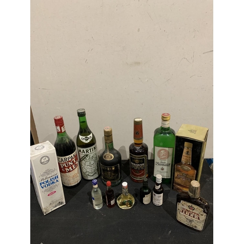 Eight bottles of assorted drink and five miniatures | Barnebys