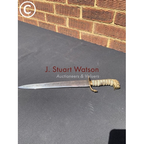 Georgian navel dirk rare blade, overall length 43cm | Barnebys