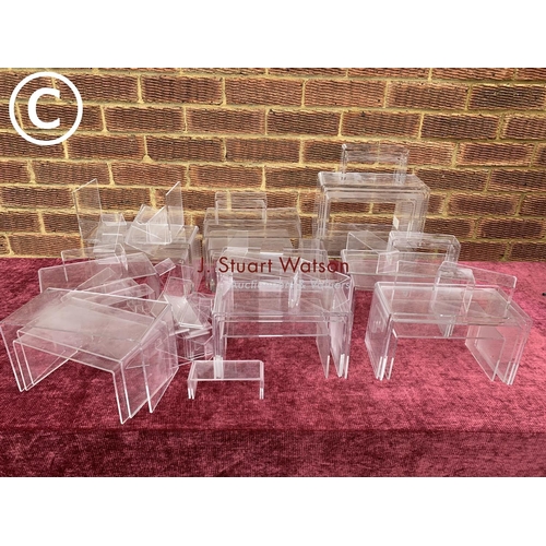 Large collection of Perspex display stands