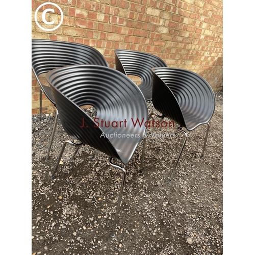 A set of four modernist vitro chairs, a design by Ron Arad | Barnebys