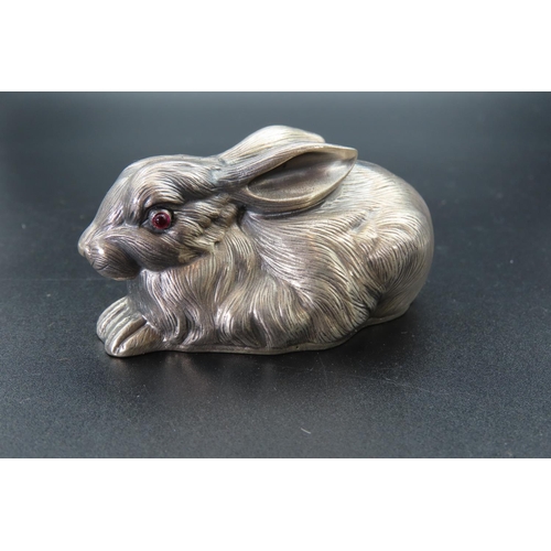 Silver Russian Rabbit Finely Detailed Seated Form Hallmarks ... | Barnebys