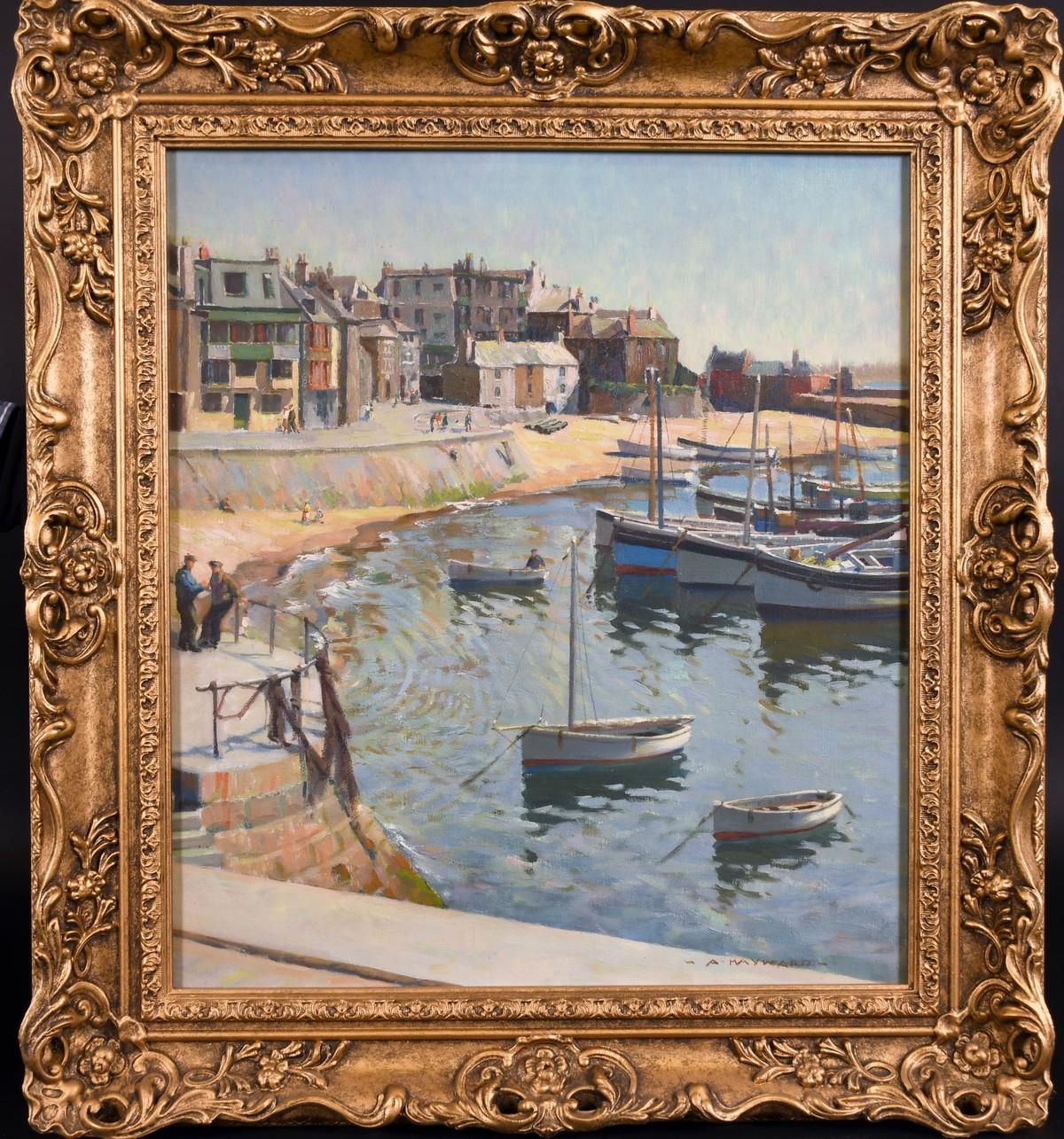 Arthur Hayward (1889-1962) British, 'The Harbour, St. Ives', A scene of ...