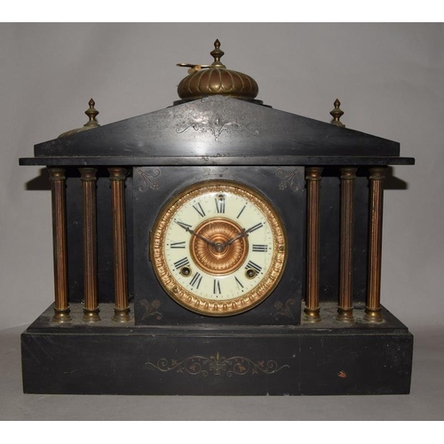 Antique marble mantle clock with ivory face. | Barnebys