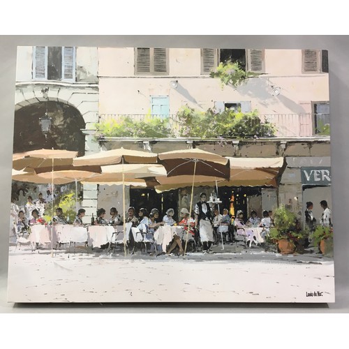Print on canvas, Cafe Italiano by Louis Du Var. 19.5" x 16" | Barnebys