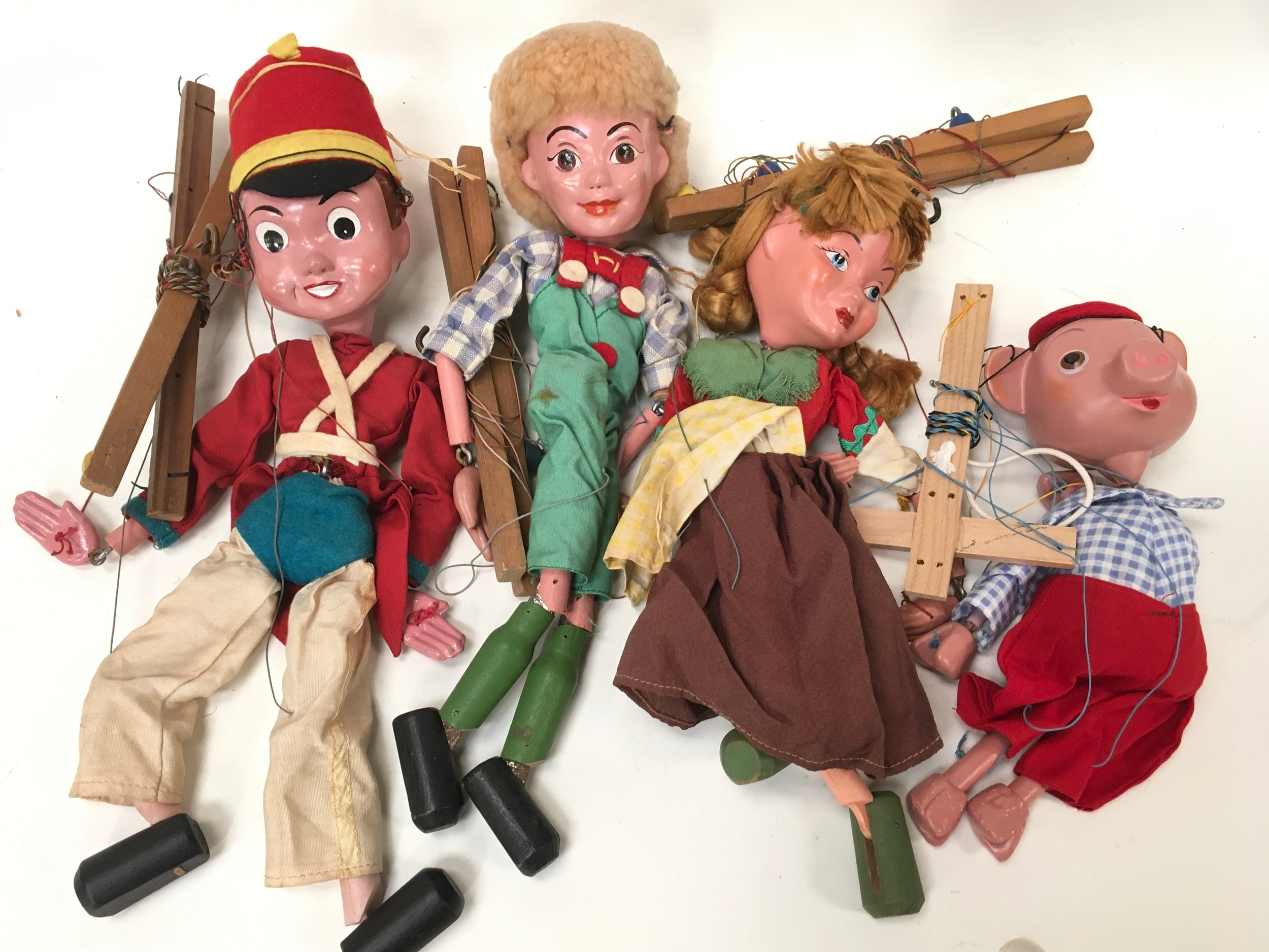 Four Pelham Puppets to include Bom Toy Soldier by Enid Blyton, Hansel ...