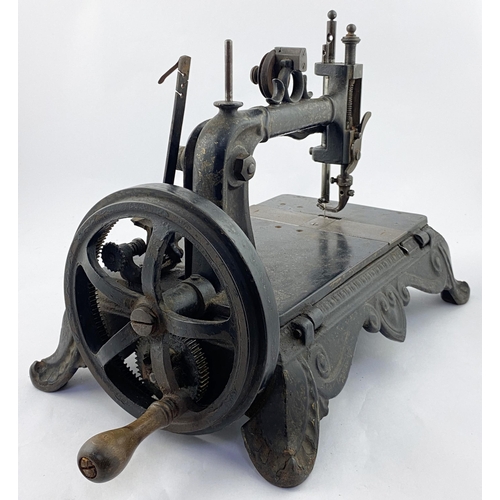 JONES HAND MACHINE CAST IRON SEWING MACHINE. 10.25ins tall. Superb ...