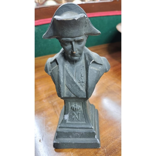 A miniature Bust of Napoleon on stand. H 19 cm approx. | Barnebys