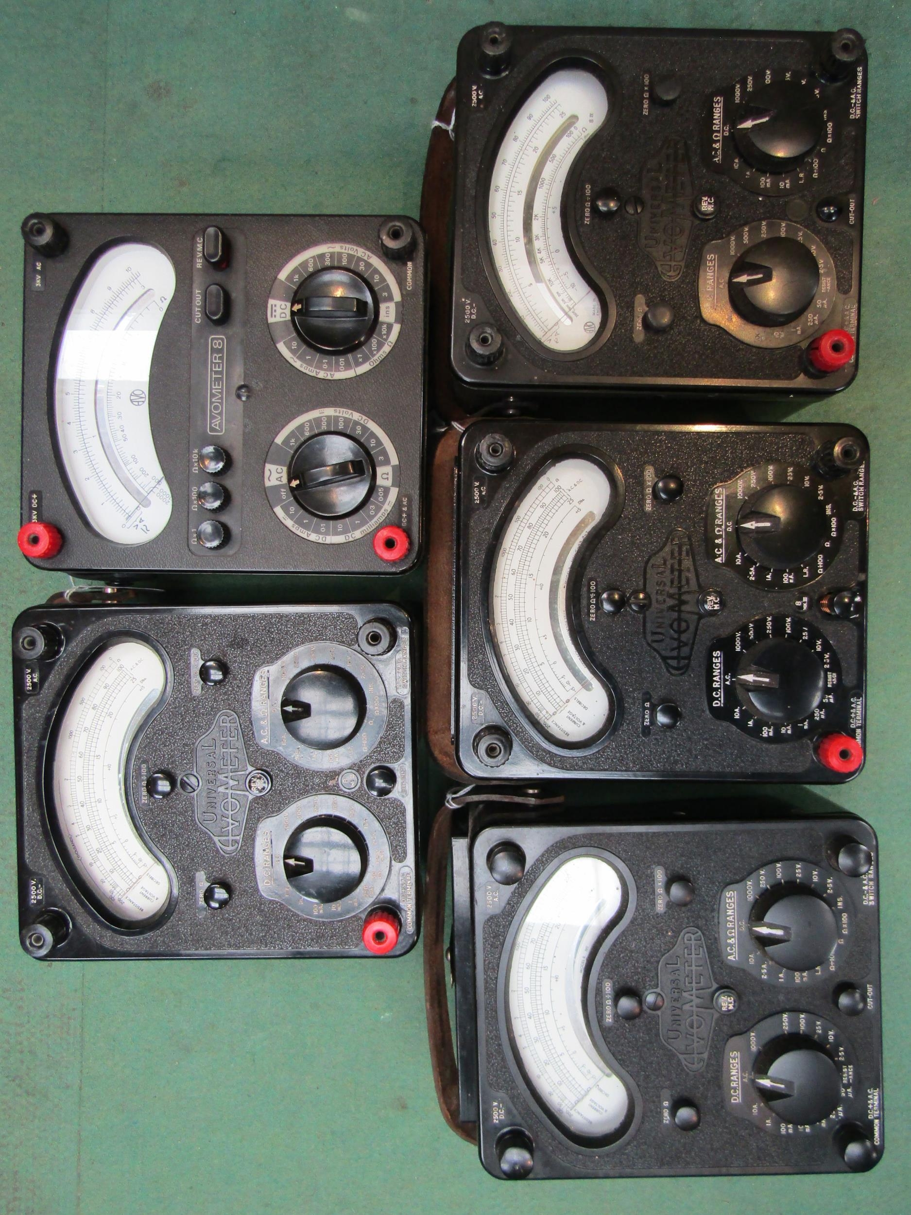 Five Universal model 8 AVOmeters to - auctions & price archive