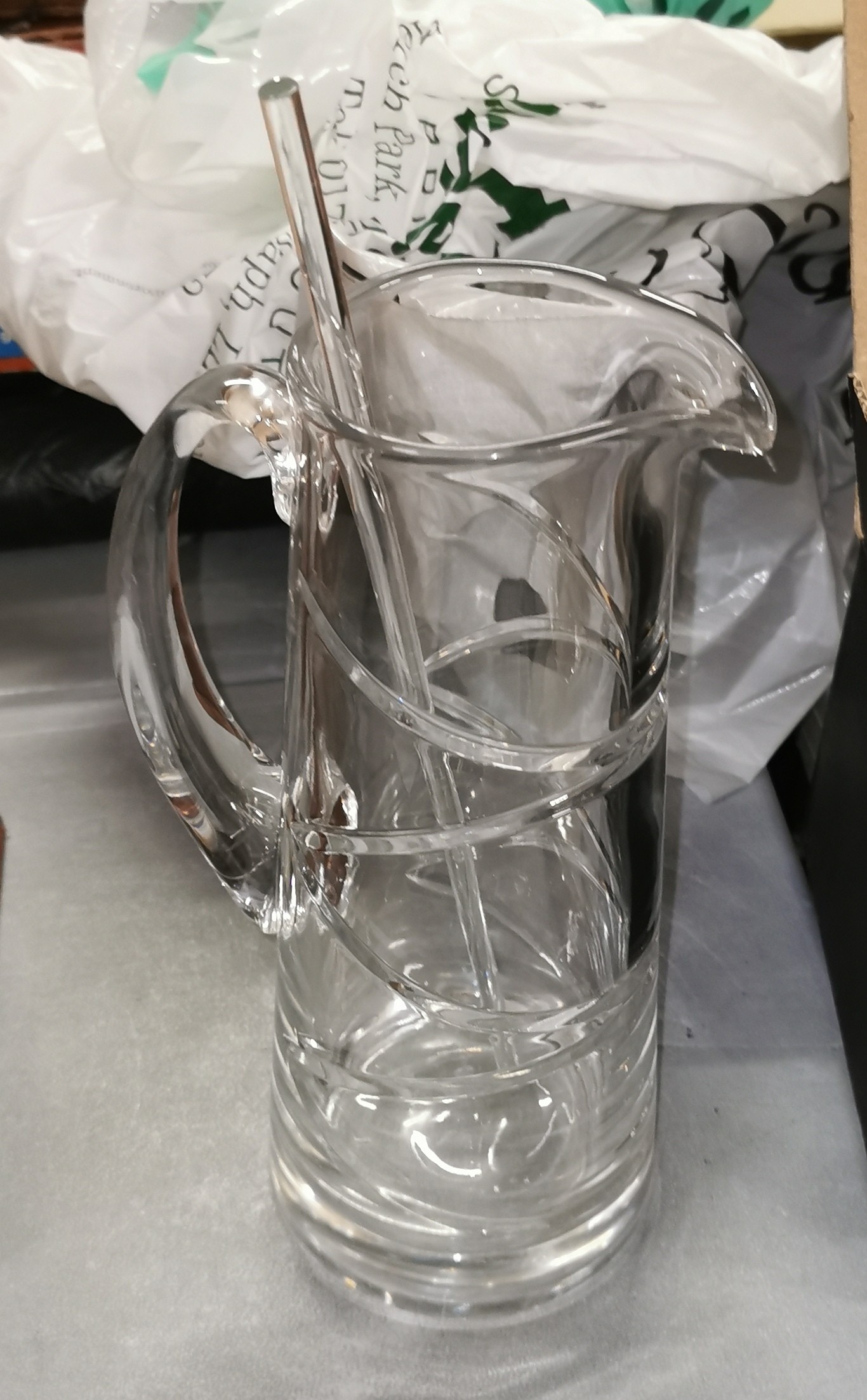 Jasper Conran, Stuart Crystal, Aura martini jug with stirrer