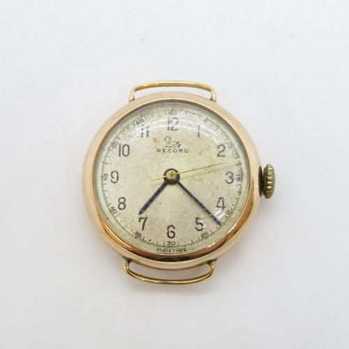 Record 9ct gold 3/4" watch 13.5g working | Barnebys
