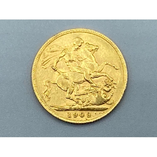 22ct gold Edward VII 1909 sovereign coin | Barnebys