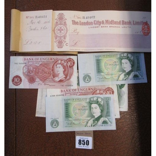 QUANTITY OF BANK NOTES AND AN ANTIQUE CHEQUE BOOK | Barnebys